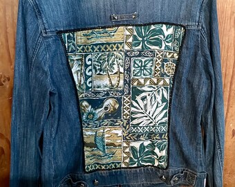 Black Hawaiian Style Womens Denim Jacket - Etsy