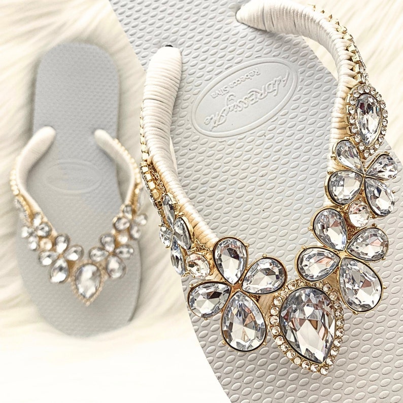 Luxurious Flip Flops With Rhinestones Luxury Flip Flops With ...