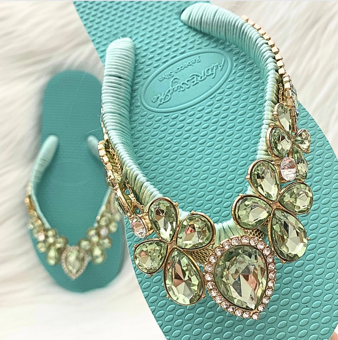 Luxurious Flip Flops With Rhinestones Luxury Flip Flops With ...