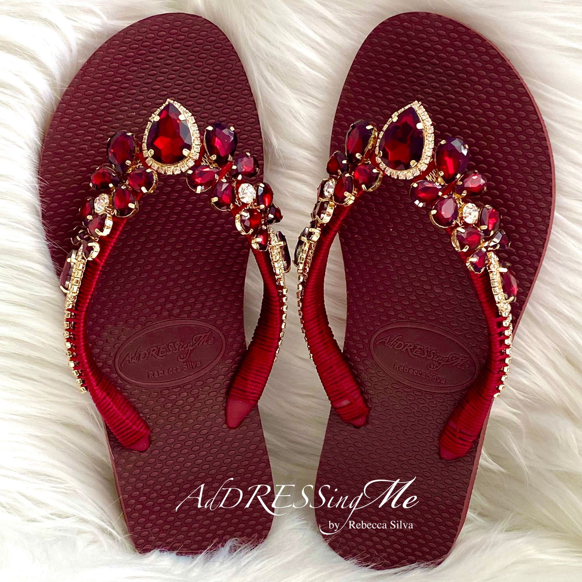 Luxurious Flip Flops With Rhinestones Luxury Flip Flops With ...