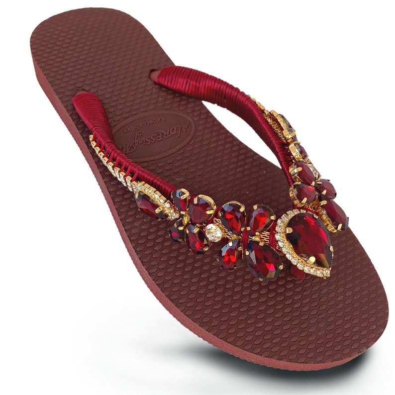 Luxurious Flip Flops With Rhinestones Luxury Flip Flops With ...