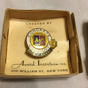 Concrete Conduit Safety Award Lapel Pin 1950s - Etsy