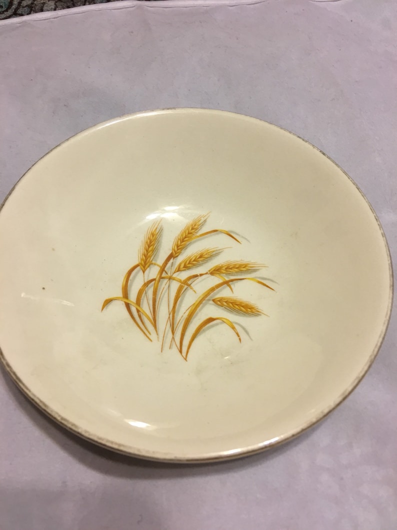 Knowles Golden Wheat Small Condiment Bowl With Gold Rim Vintage Mid ...