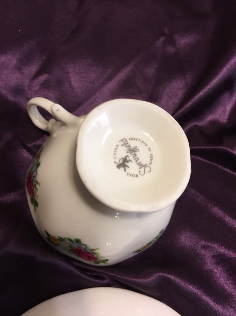 Springfield Bone China Engand Rose Teacup and Saucer Vintage - Etsy