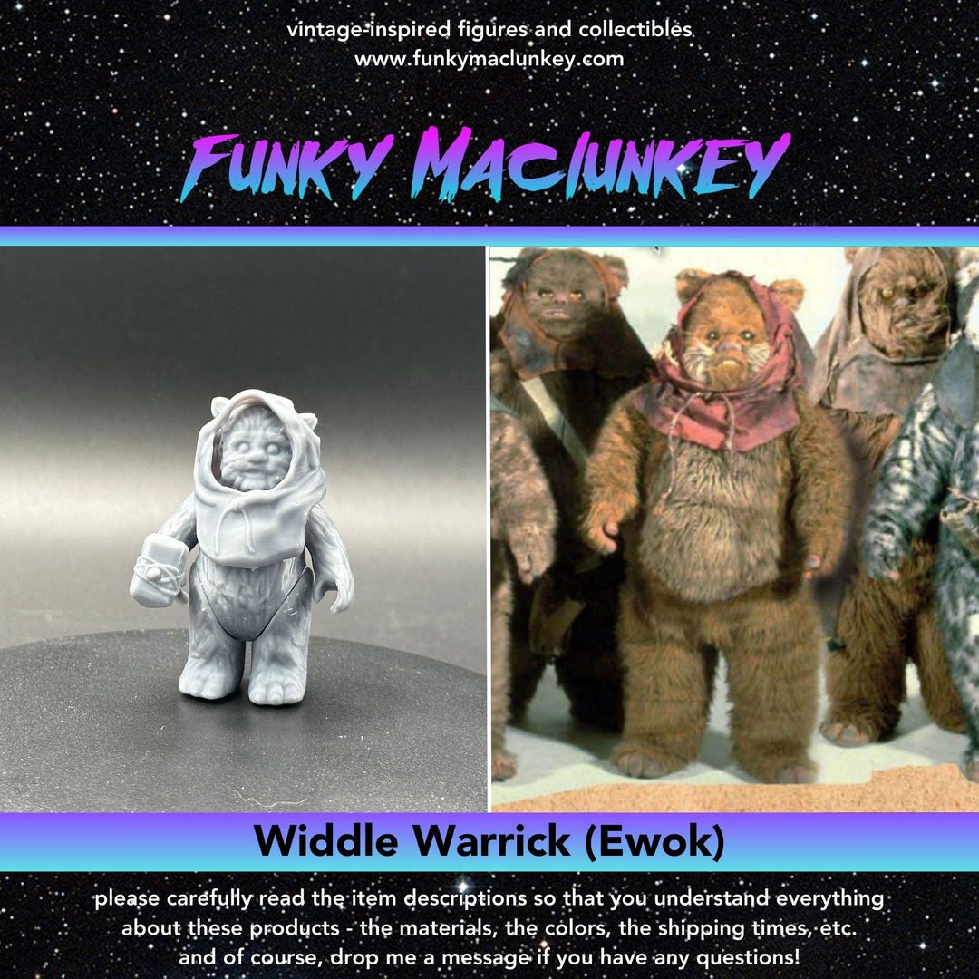 Vintage-style Star Wars Widdle Warrick (ewok) Action Figure - Etsy