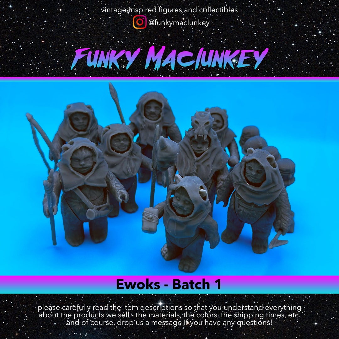 Vintage-style Star Wars Set of 8 Custom Ewok Action Figures - Etsy