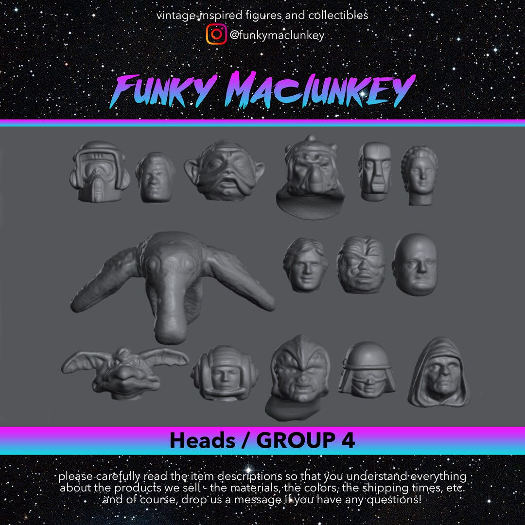 Vintage Star Wars Heads GROUP 4 - Etsy