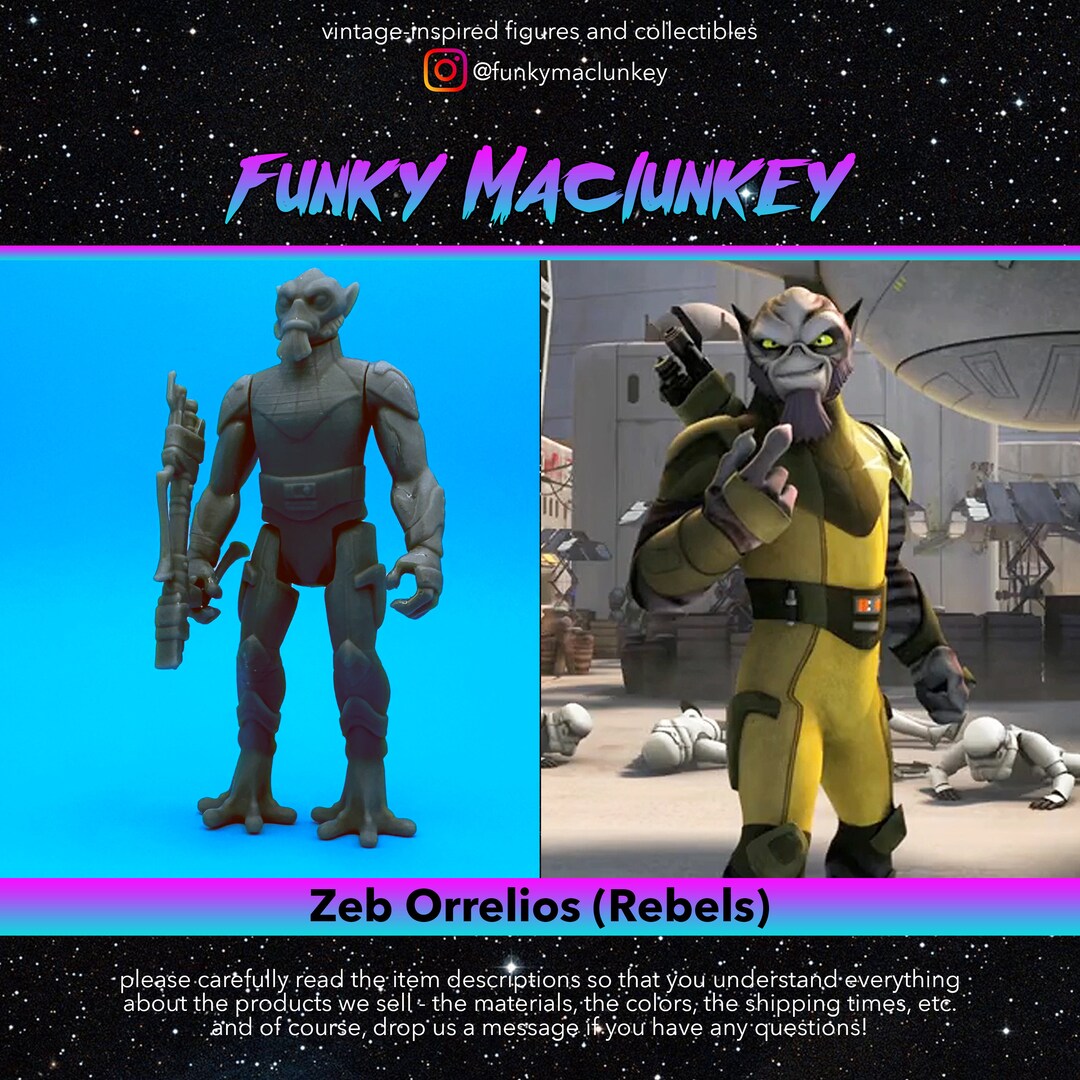 Vintage-style Star Wars Zeb Orrelios (rebels) Action Figure - Etsy