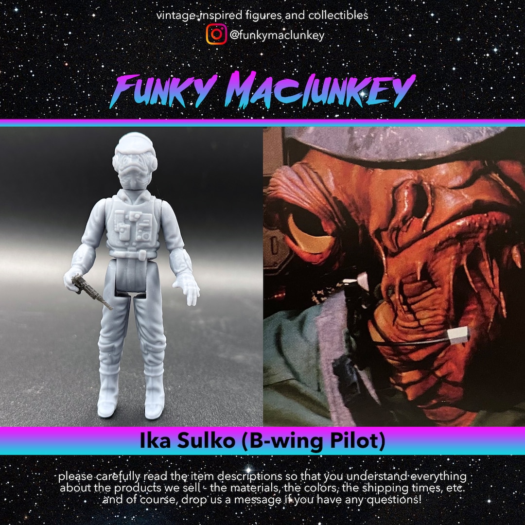 Vintage-style Star Wars Ika Sulko (mon Calamari B-wing Pilot) Action ...