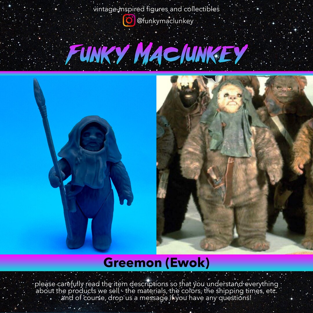 Vintage-style Star Wars Greemon ewok Action Figure - Etsy