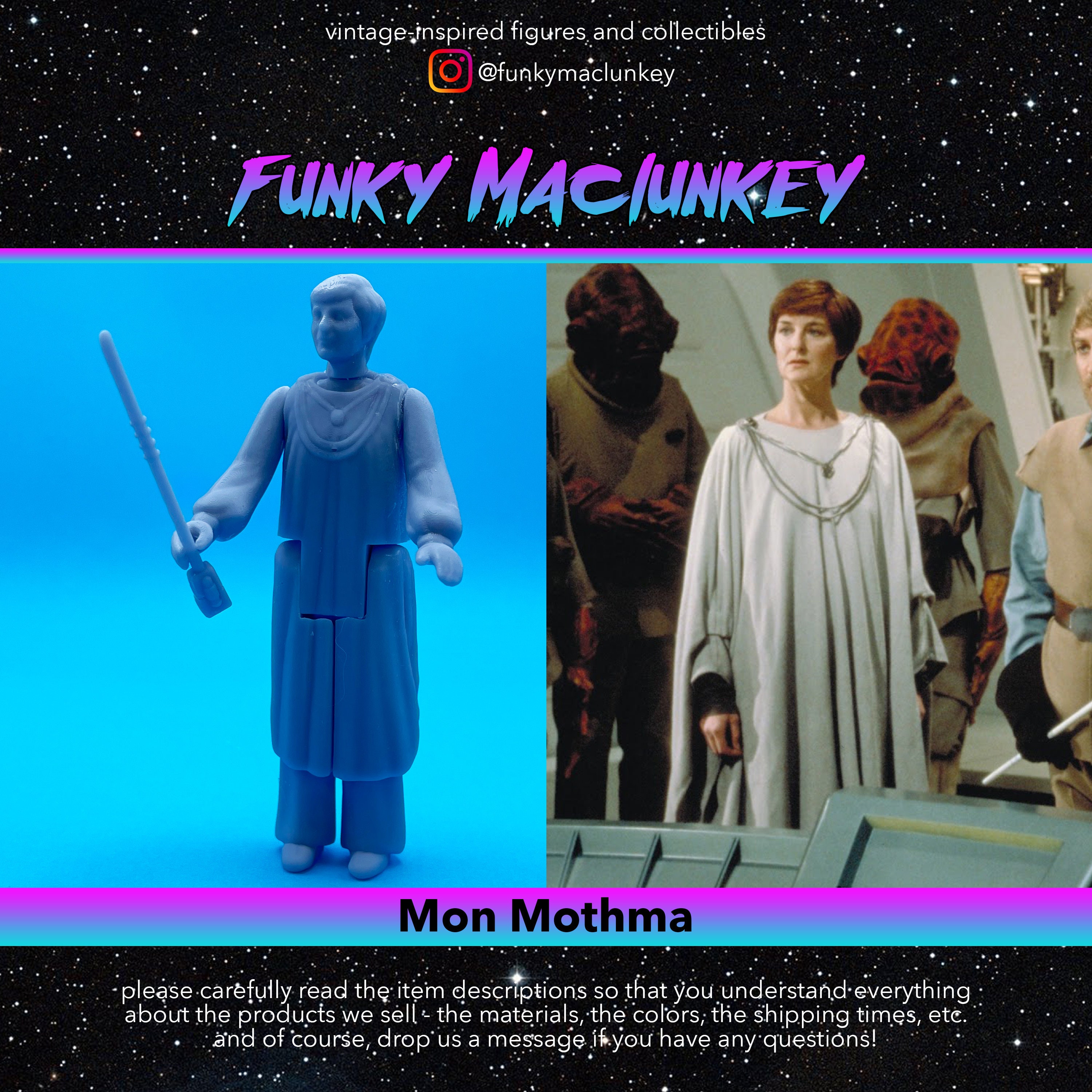 Vintage-style Star Wars Custom Mon Mothma Action Figure - Etsy