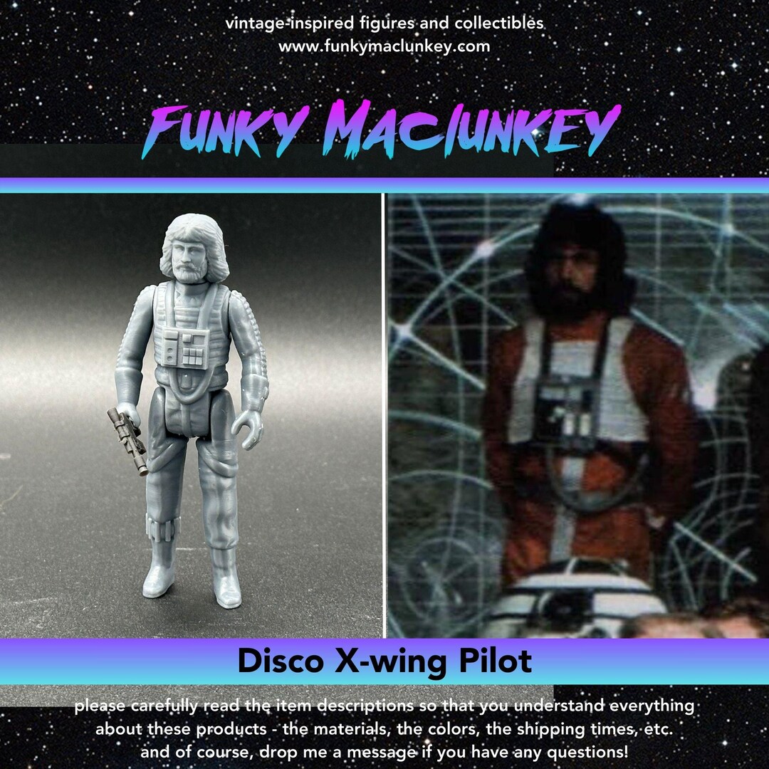 Vintage-style Star Wars "disco" X-wing Pilot Action Figure - Etsy