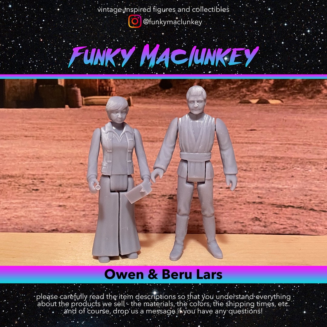 Vintage-style Star Wars Custom Owen & Beru Lars Action Figures - Etsy