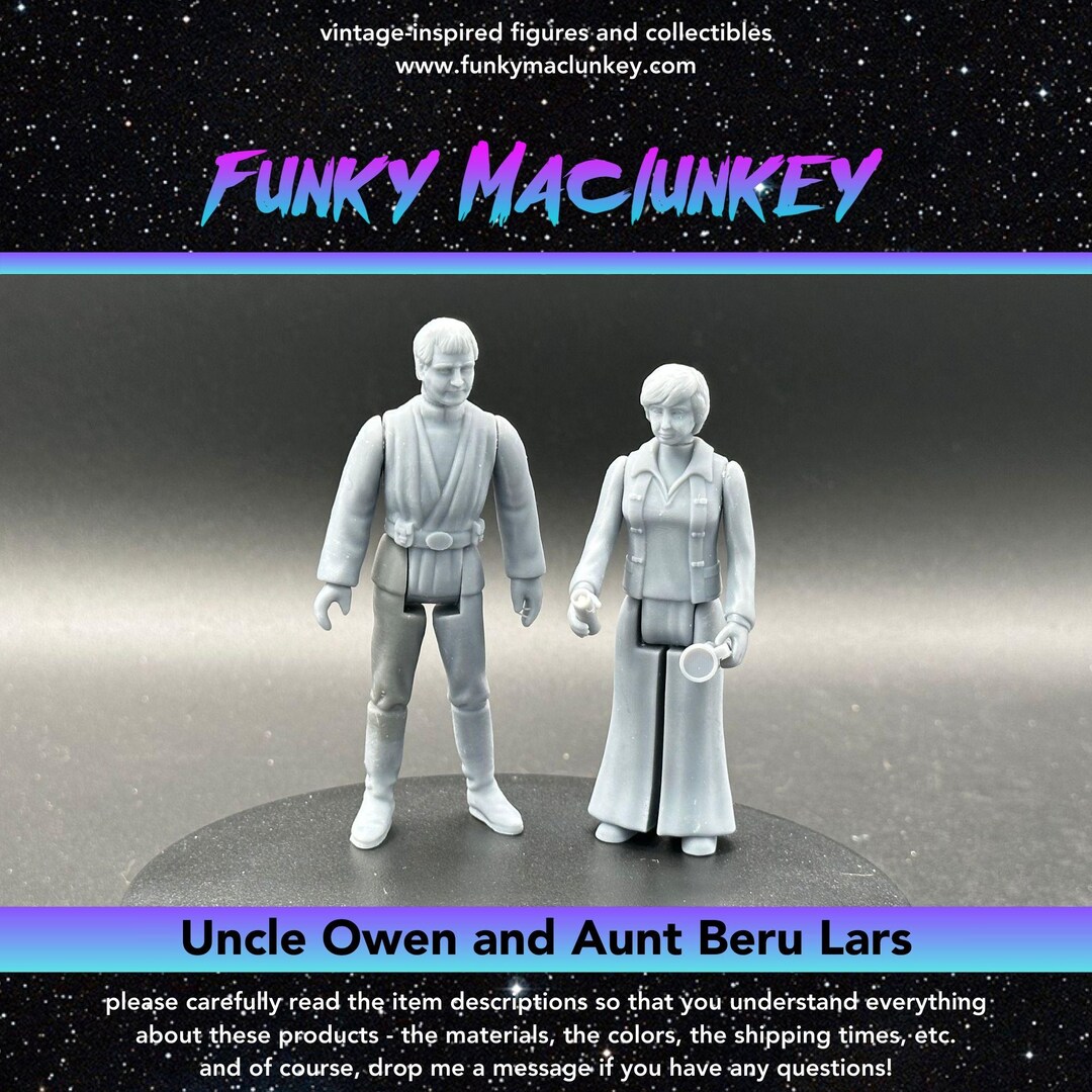 Vintage-style Star Wars Custom Owen & Beru Lars Action Figures - Etsy