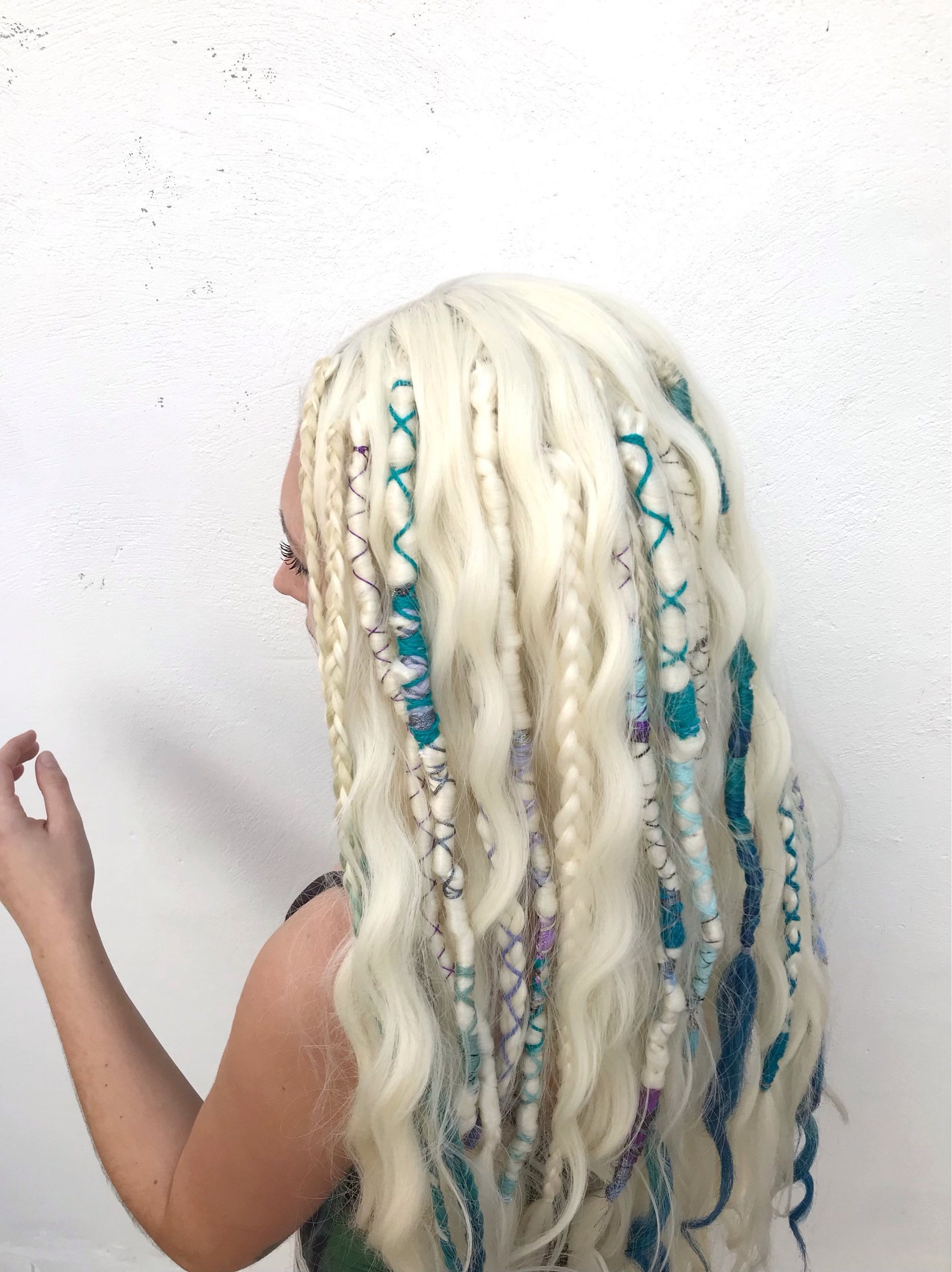 Dreadlock Blonde Weave (MADE TO ORDER) Lace Front Wig Wavy Costume ...