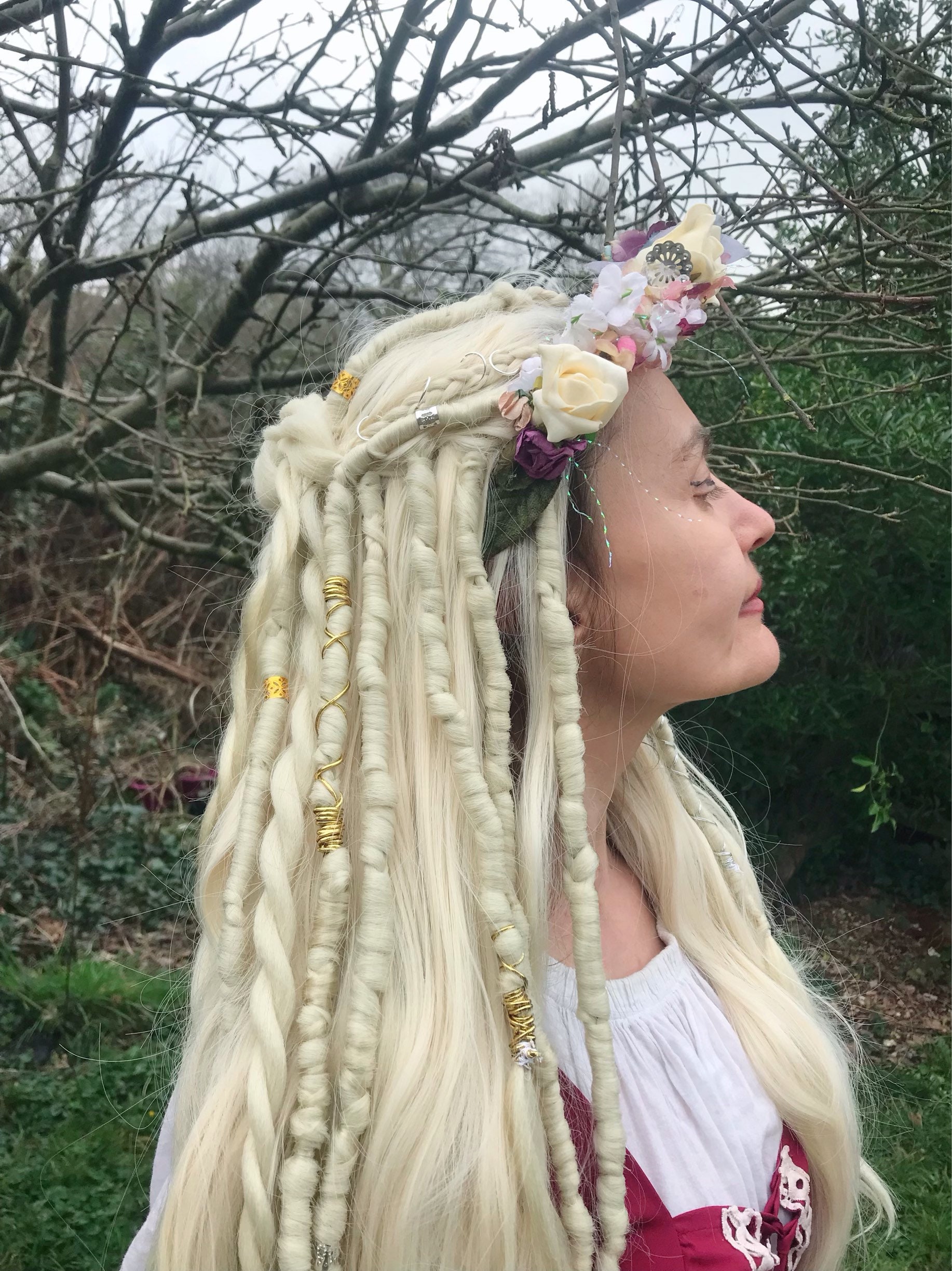 Blonde Dreadlock Weave Lace Front Wig Wavy (MADE TO ORDER) Costume ...