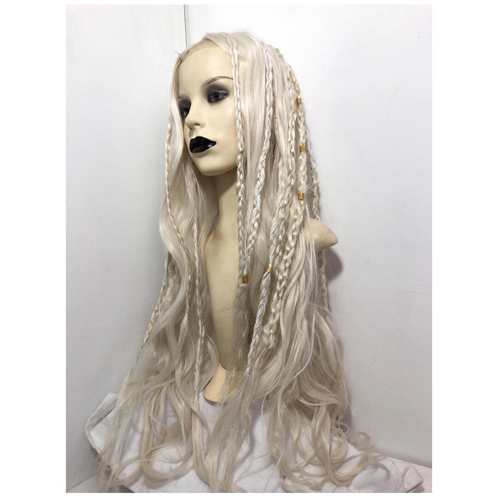 Blonde Braided Wig Weave Cosplay Viking Burning Man Costume Wig ( MADE ...