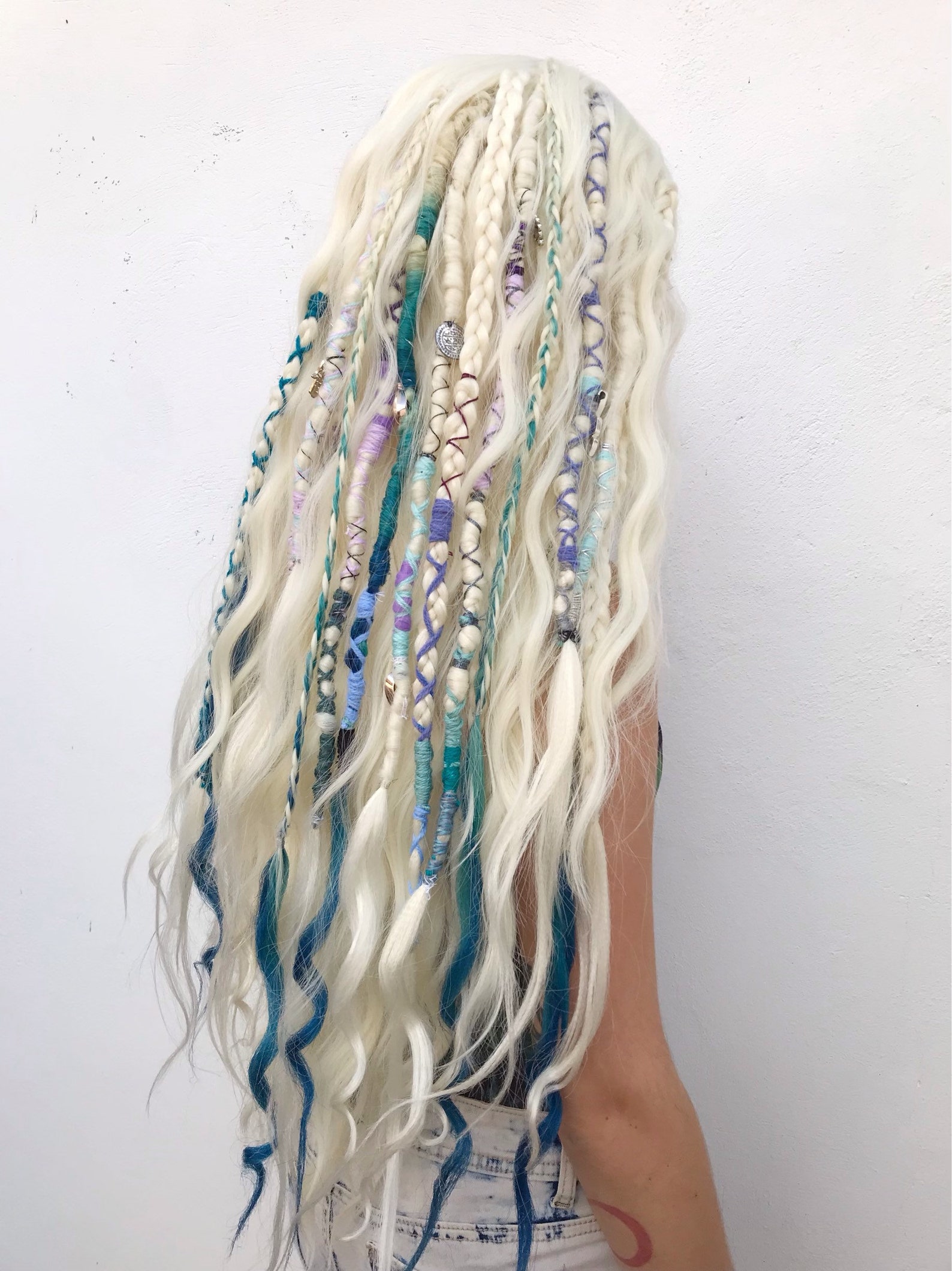 Dreadlock Blonde Weave (MADE TO ORDER) Lace Front Wig Wavy Costume ...