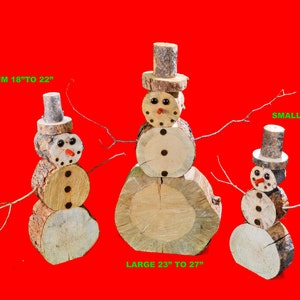 Log Snowmen Family (1 Each Small, Medium and Large) - Etsy
