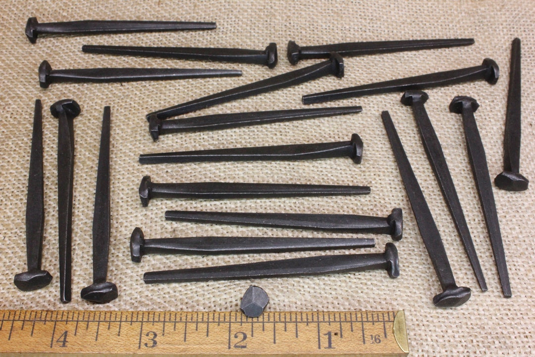 3" Rosehead Nails: 20 Pieces, 3 Inch Decorative Square Hand Forged Look ...