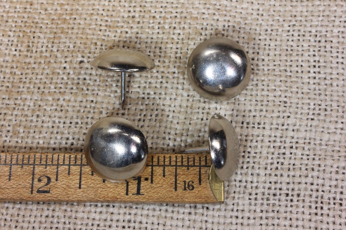 4 Old Nickel on Solid BRASS TACKS 3/4 Round Head Vintage 1957 - Etsy