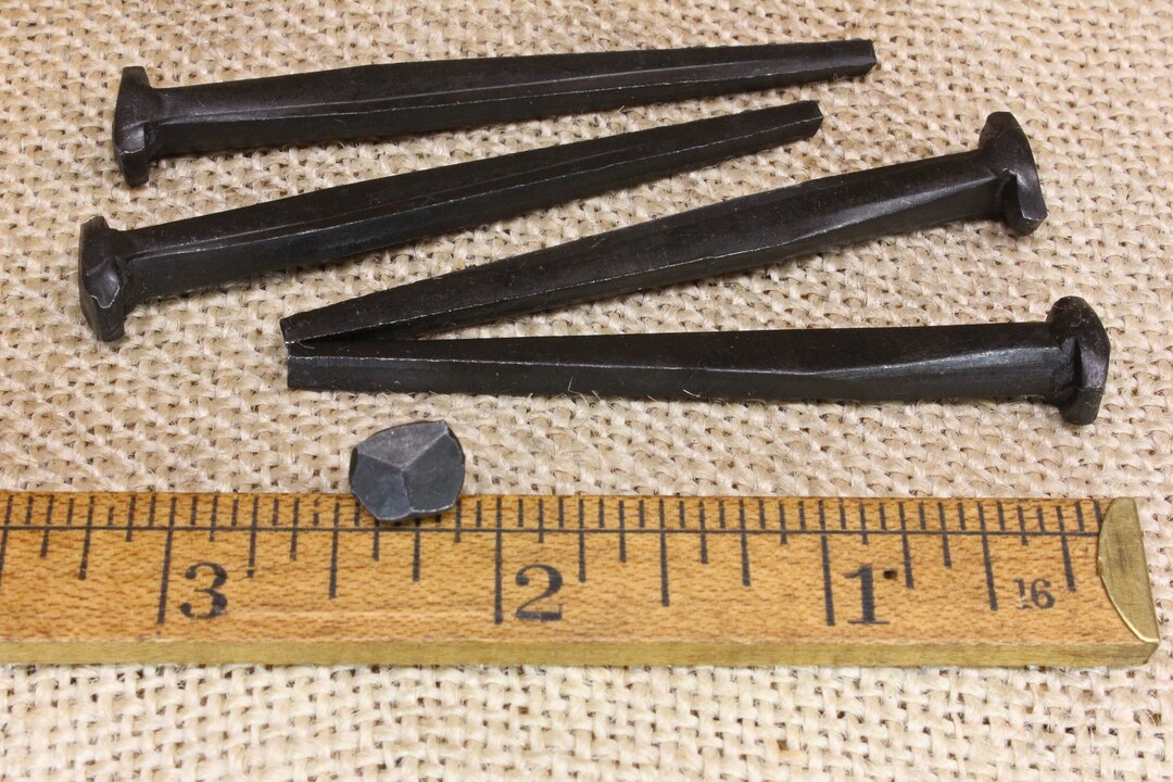 2 1/2" Rosehead Nails, 5 Pieces, 2.5 Inch Decorative Square Hand Forged ...