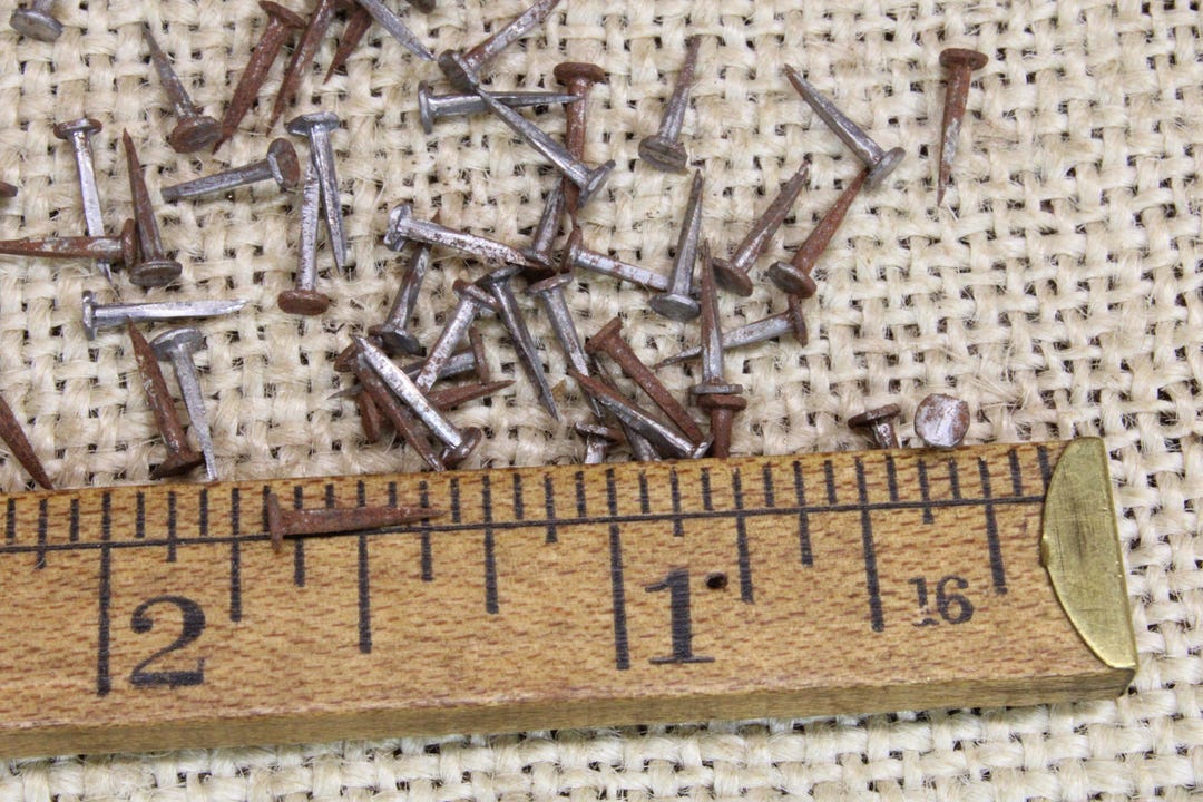 50 Old Tiny 5/16" Tacks Nails Vintage Klean Kutt Sharp Point 1/8" Round ...