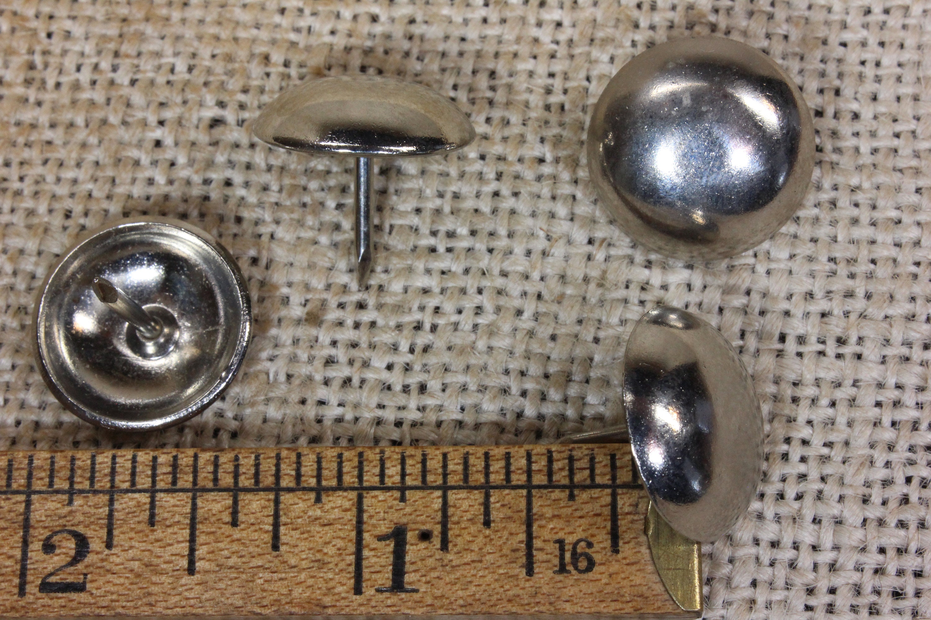 4 old Nickel on Solid BRASS TACKS 3/4 round head vintage 1957 | Etsy