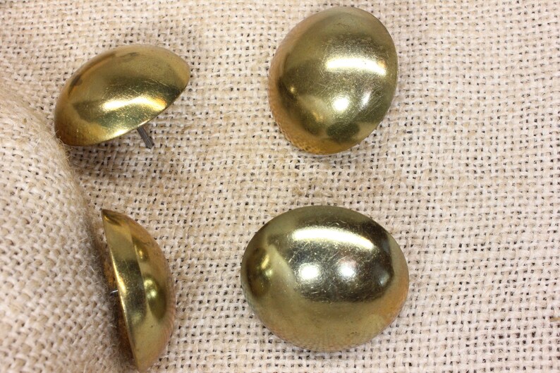 4 Old BRASS TACKS 1 1/4 LARGE Round Head Vintage 1957 Trunk | Etsy