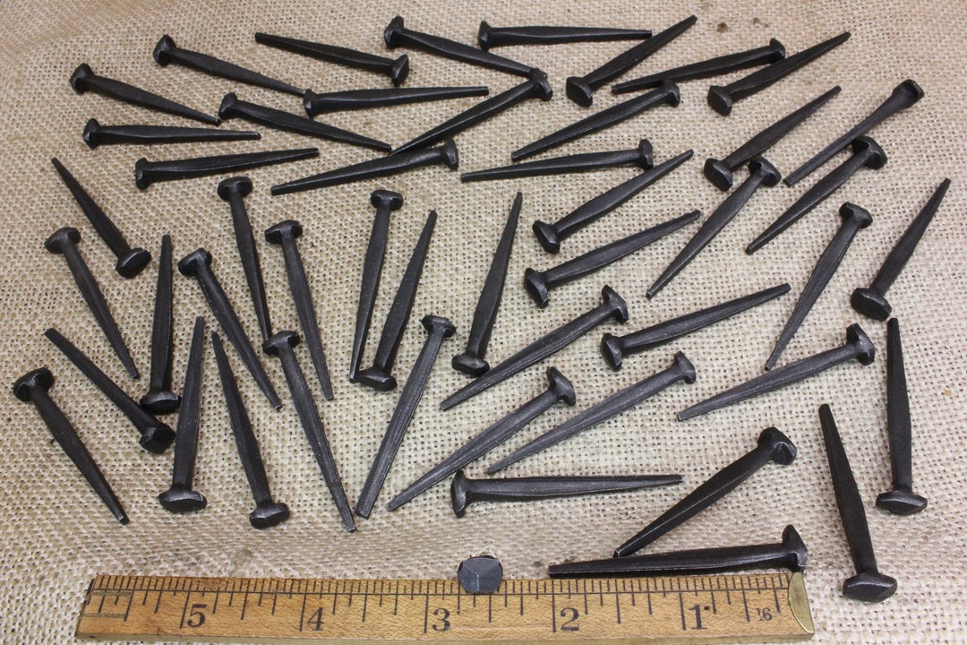2" Rosehead Nails, 50 Pieces, 2 Inch Decorative Square Hand Forged Look ...