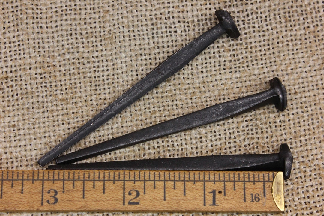 3 Inch Rosehead Nails: 3 Pieces, Decorative Square Hand Forged Look ...