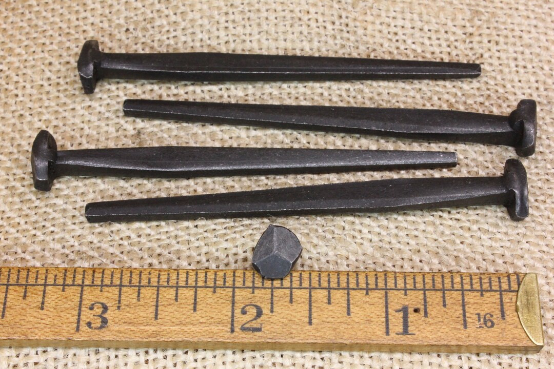 3" Rosehead Nails, 6 Pieces, 3 Inch Decorative Square Hand Forged Look ...
