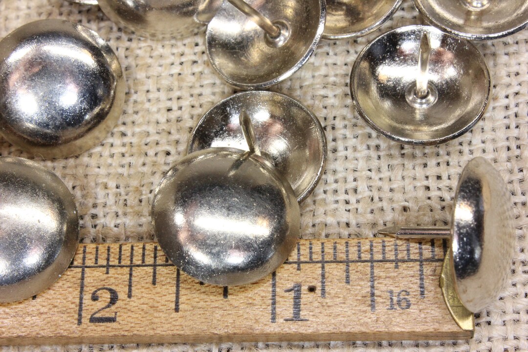 4 Old Nickel on Solid BRASS TACKS 7/8” Round Head Vintage 1957 Trunk ...