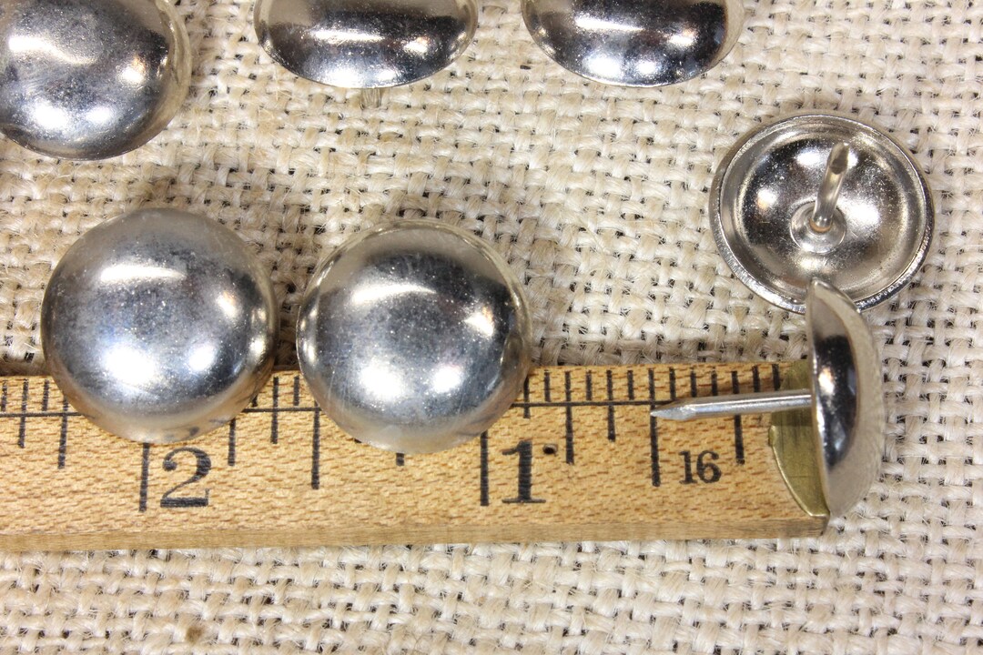 4 Old Nickel on Solid BRASS TACKS 3/4” Round Head Vintage 1957 Trunk ...