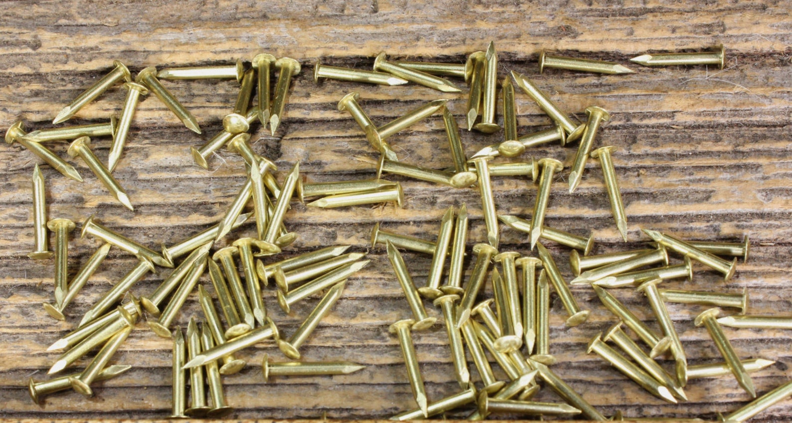 3/8 Solid Brass Brad Nails 100 Pieces Small Head 18 Gauge - Etsy
