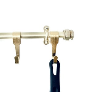 Brass Pot and Pan Rail | Brass Utensil Rail | Brass Kitchen Hanging ...