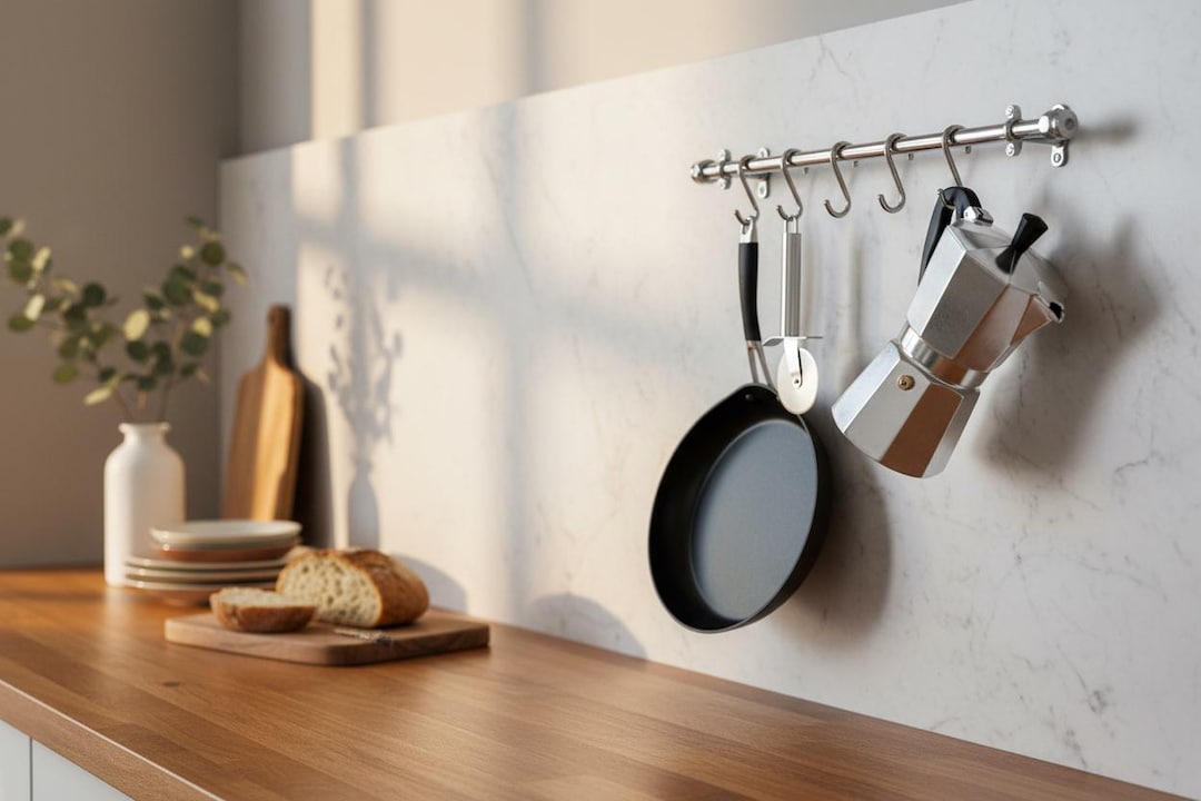 Buy Chrome Pot & Pan Kitchen Utensil Rail 15mm Diameter - Storage and ...
