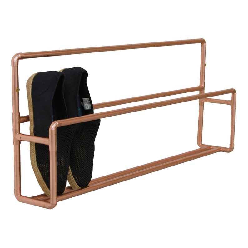 Bare Copper Wall Mounted Shoe Rack: Space Saver Shoe Tidy - Etsy