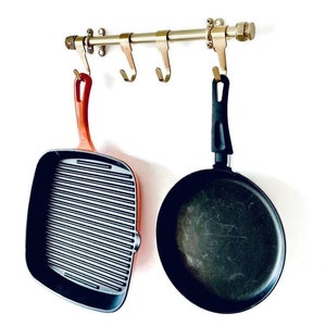 Brass Pot and Pan Rail | Brass Utensil Rail | Brass Kitchen Hanging ...