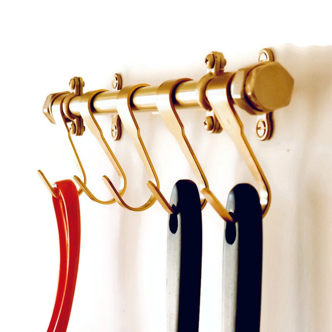 Brass Pot And Pan Rail Brass Utensil Rail Brass Kitchen Hanging Rail Brass Pot And Pan