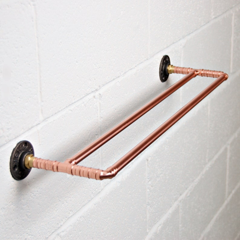 Industrial Chic Copper Towel Rail Towel Rack Towel Bar - Etsy