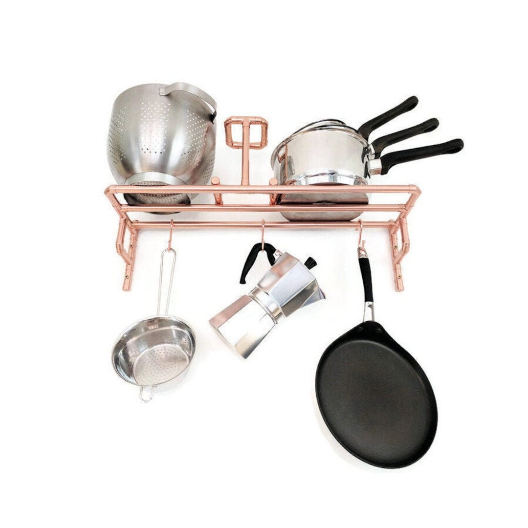 Copper Pot and Pan Rack | Pot and Pan Holder | Pan Hanging Rack - Etsy