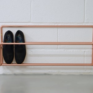 Bare Copper Wall Mounted Shoe Rack: Space Saver Shoe Tidy - Etsy