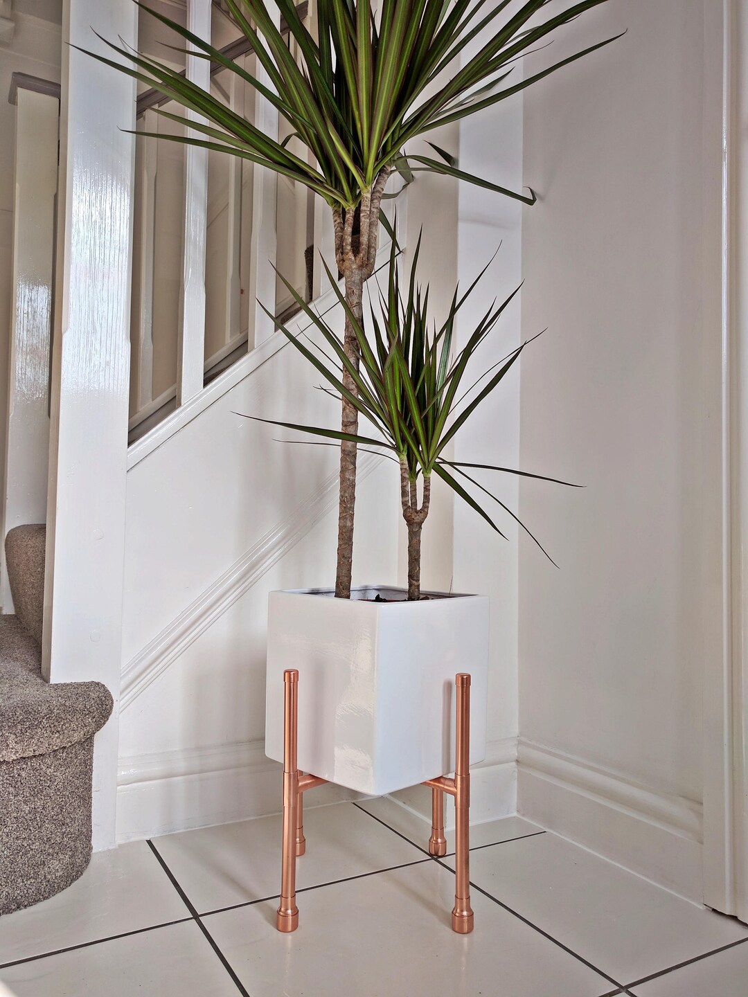 Copper Plant Stand Plant Stand Porch Decor Hallway Decor Industrial ...