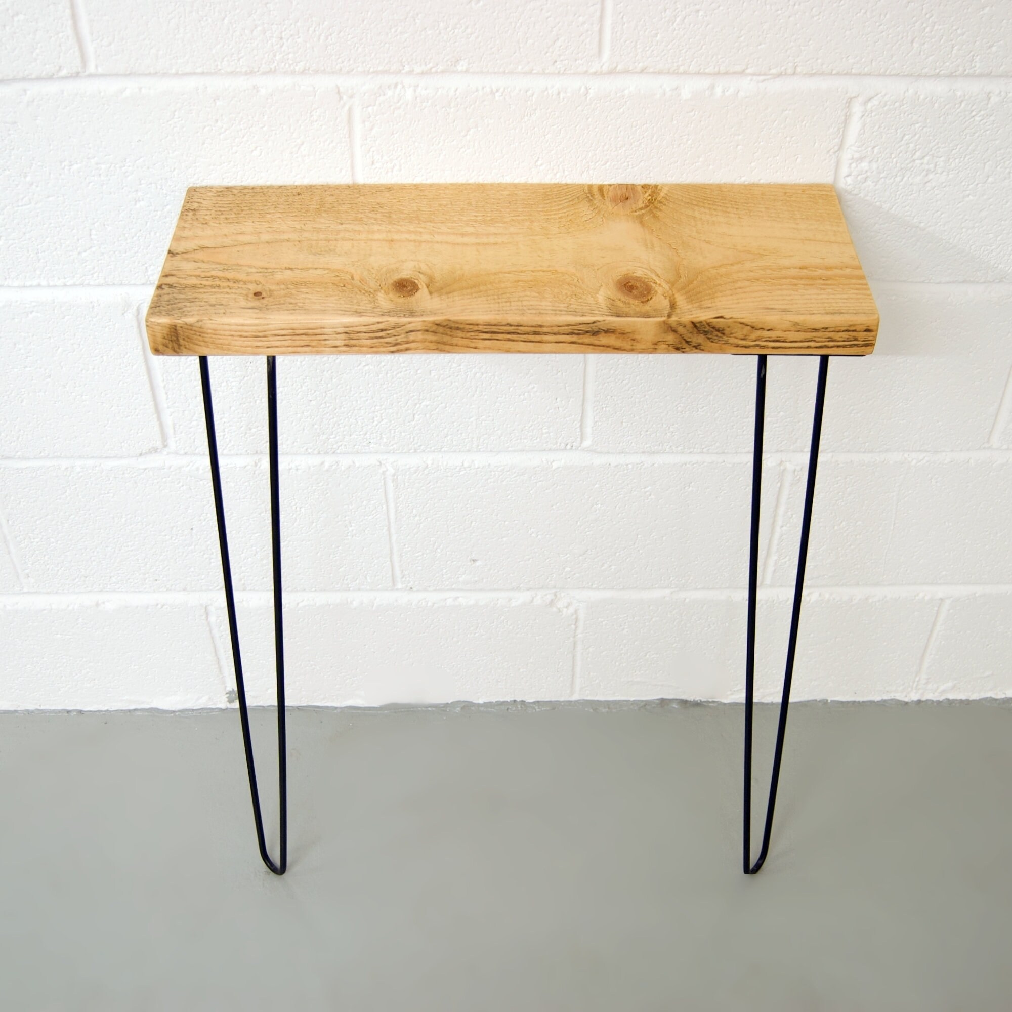 Narrow Console Table With Hairpin Legs – Slim Hallway Table, Industrial ...
