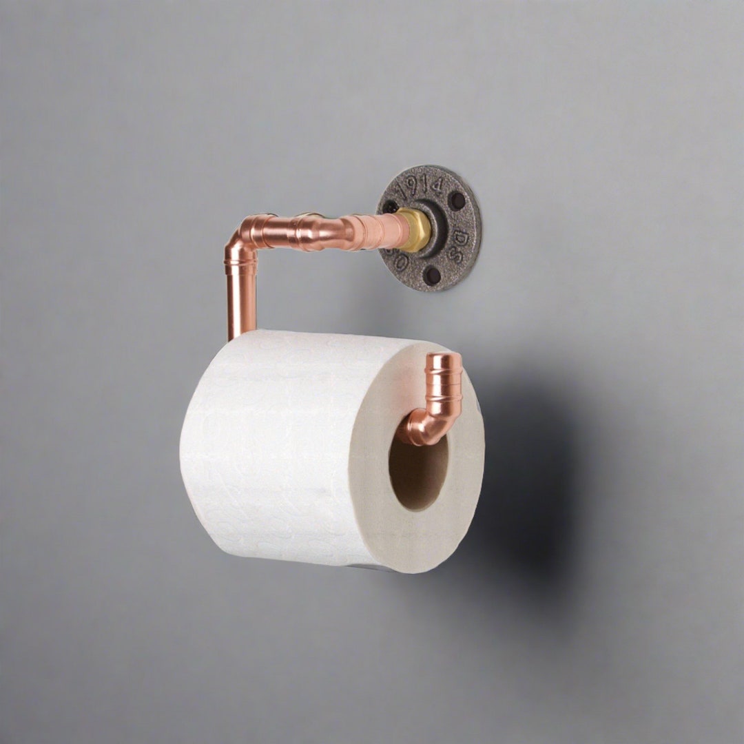 Copper Toilet Roll Holder | Industrial Chic Loo Roll Holder | Copper ...