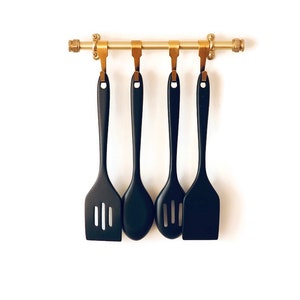 Brass Pot and Pan Rail | Brass Utensil Rail | Brass Kitchen Hanging ...