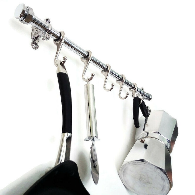 Chrome Kitchen Utensil Rail Industrial Kitchen Storage Rail | Etsy