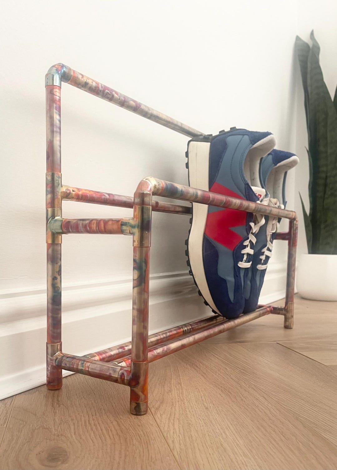 Floor Standing Copper Shoe Rack | Copper Shoe Rack | Shoe Storage Rack ...