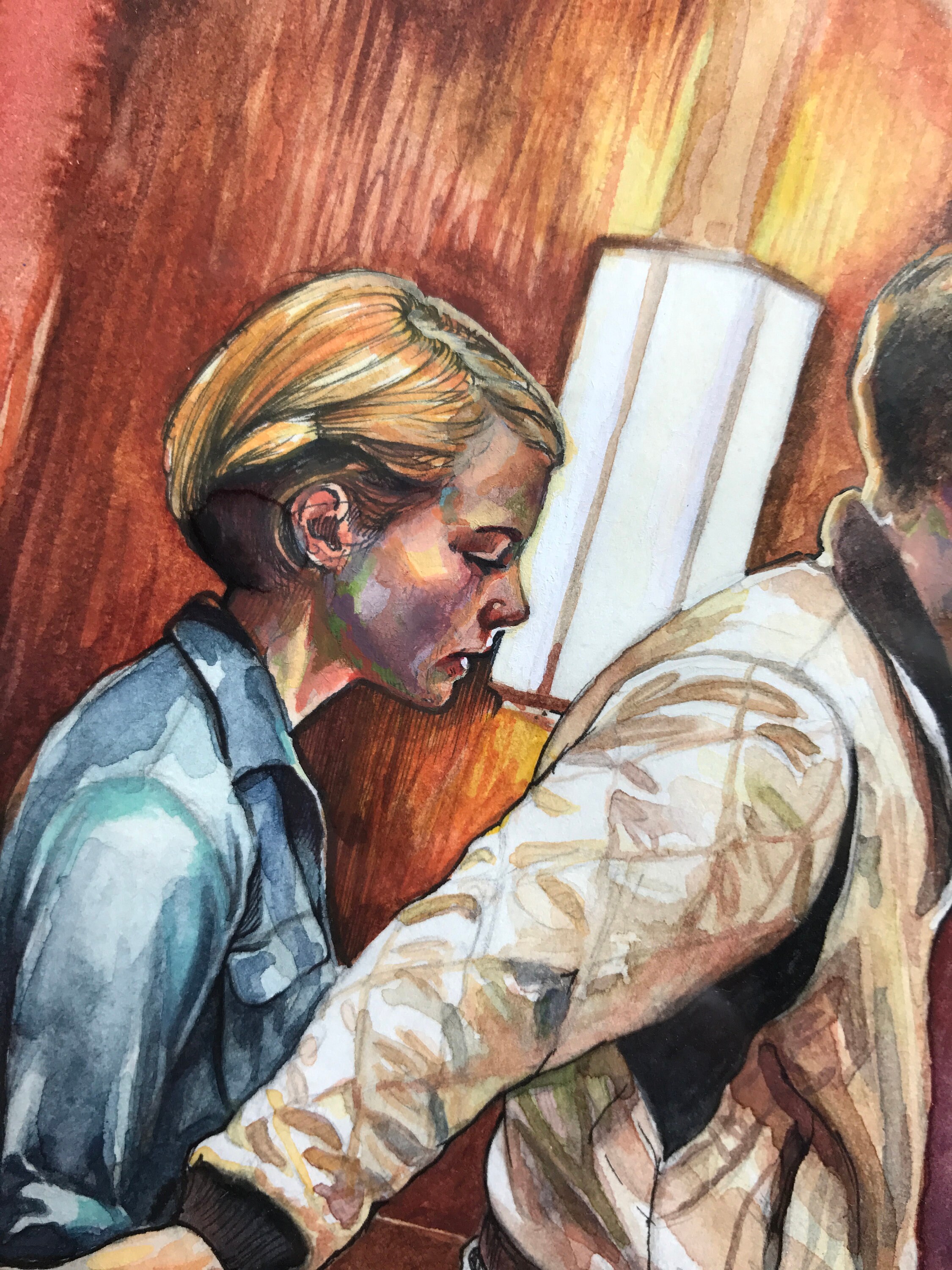 Drive Movie Original Watercolor Painting elevator Scene - Etsy